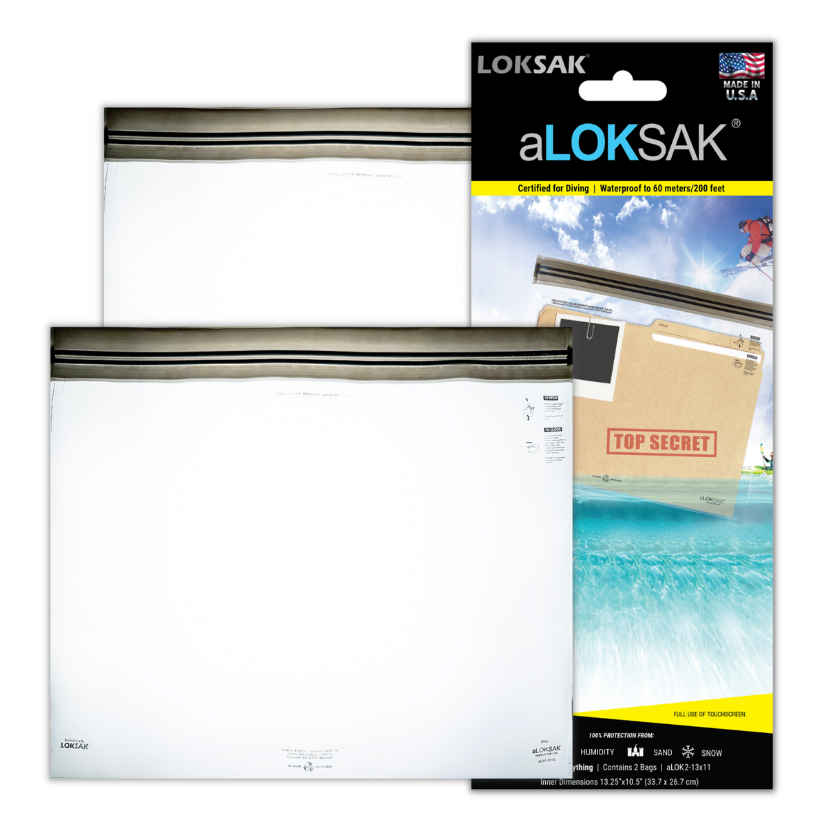 Loksak Aloksak 13x11 Inch Waterproof Storage Bag - 2 Pack – Preppers ...