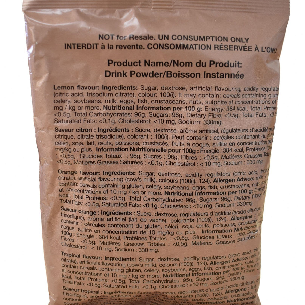 British Army Bulk Ration Pack Drink Powder 200g - Orange – Preppers Shop UK