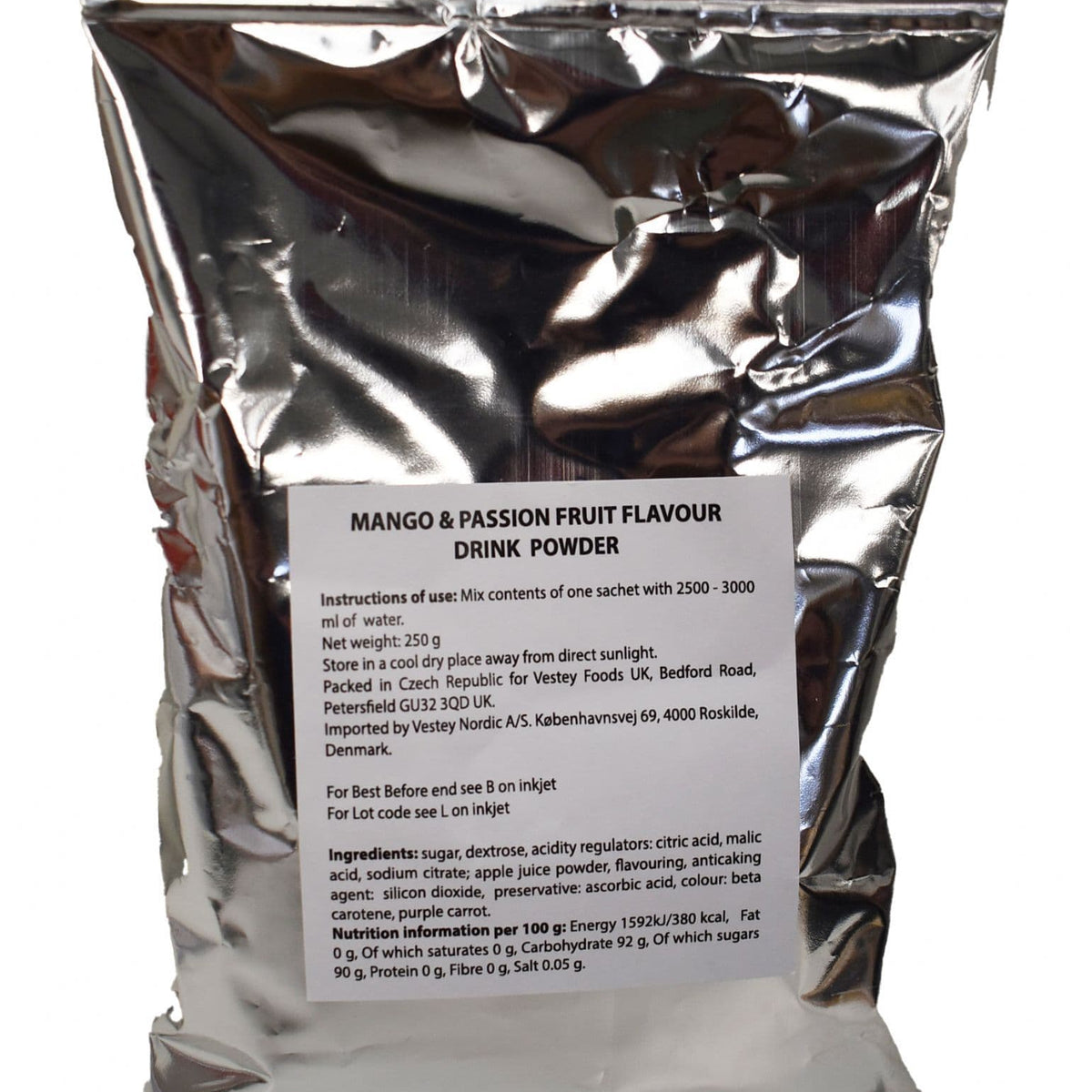 British Army Bulk Ration Pack Drink Powder 250g - Mango & Passion Fruit ...