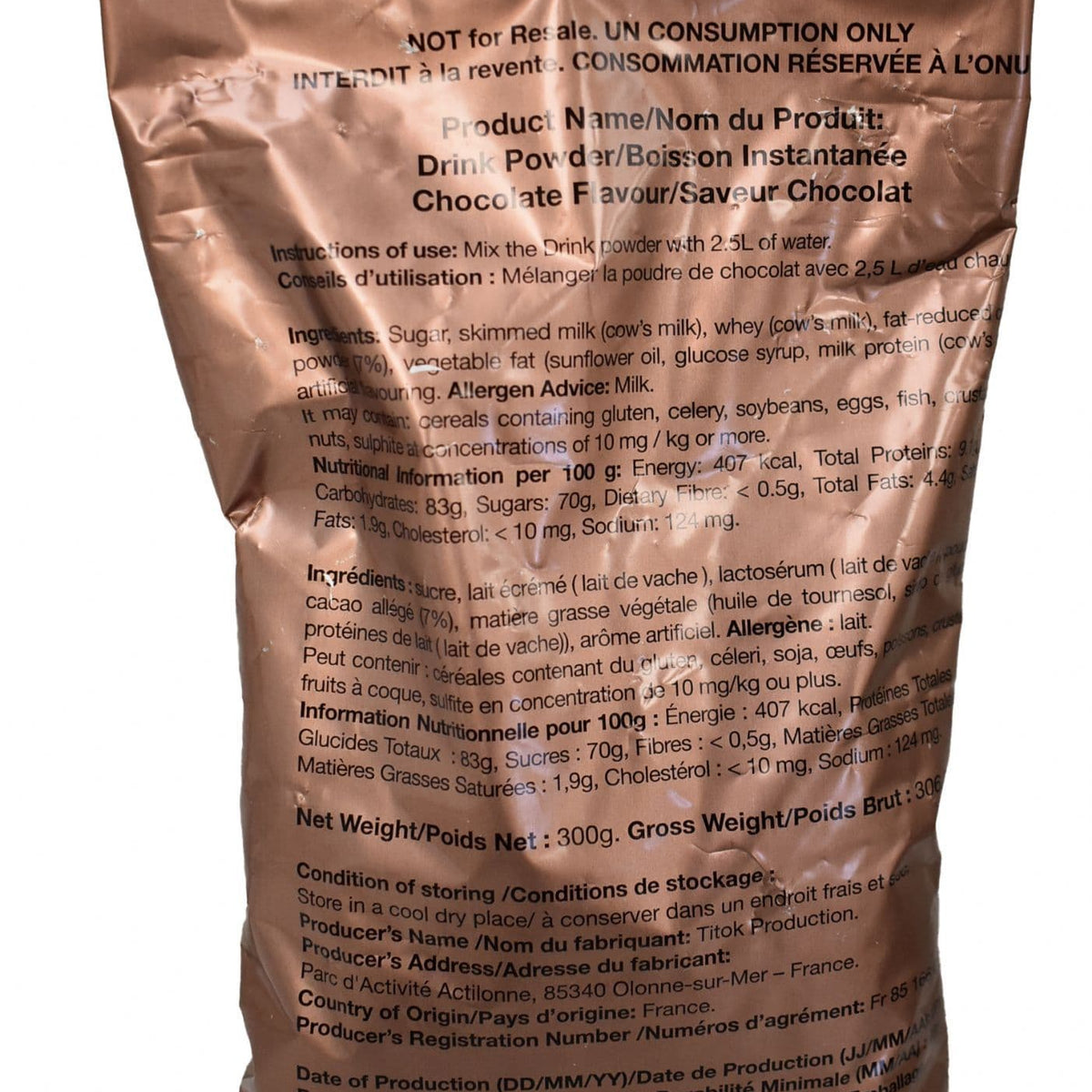 British Army Bulk Ration Pack Drink Powder 300g - Hot Chocolate ...