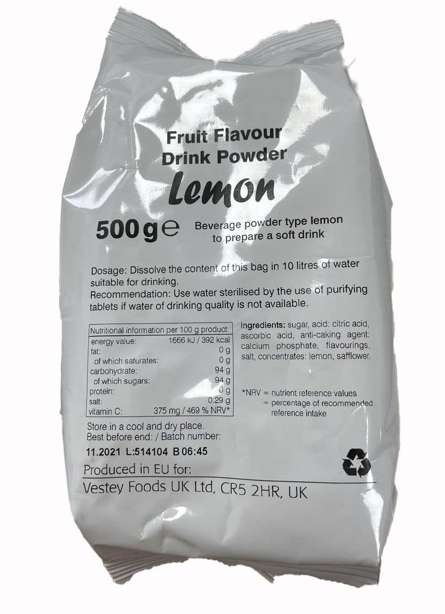 British Army Ration Pack 500g Fruit Flavoured Drink Powder - Lemon ...