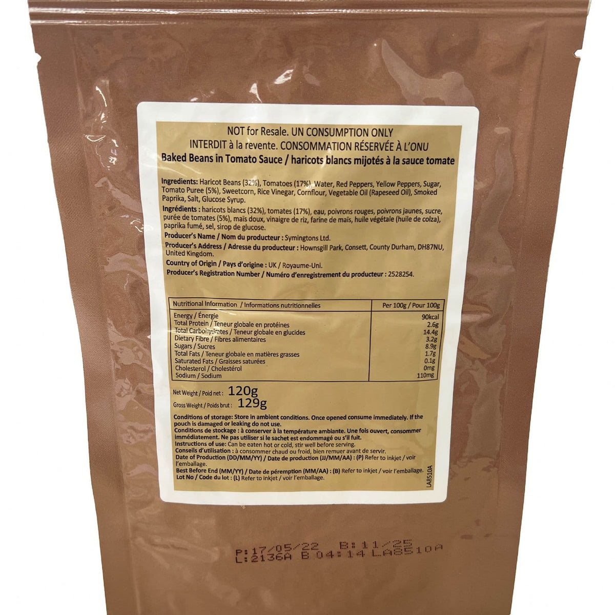 British Army Ration Pack Meal Pouch - Baked Beans In Tomato Sauce ...