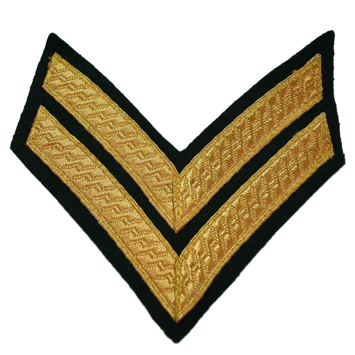 British Military 2 Bar Corporal Chevron Gold On Green Badge – Preppers ...