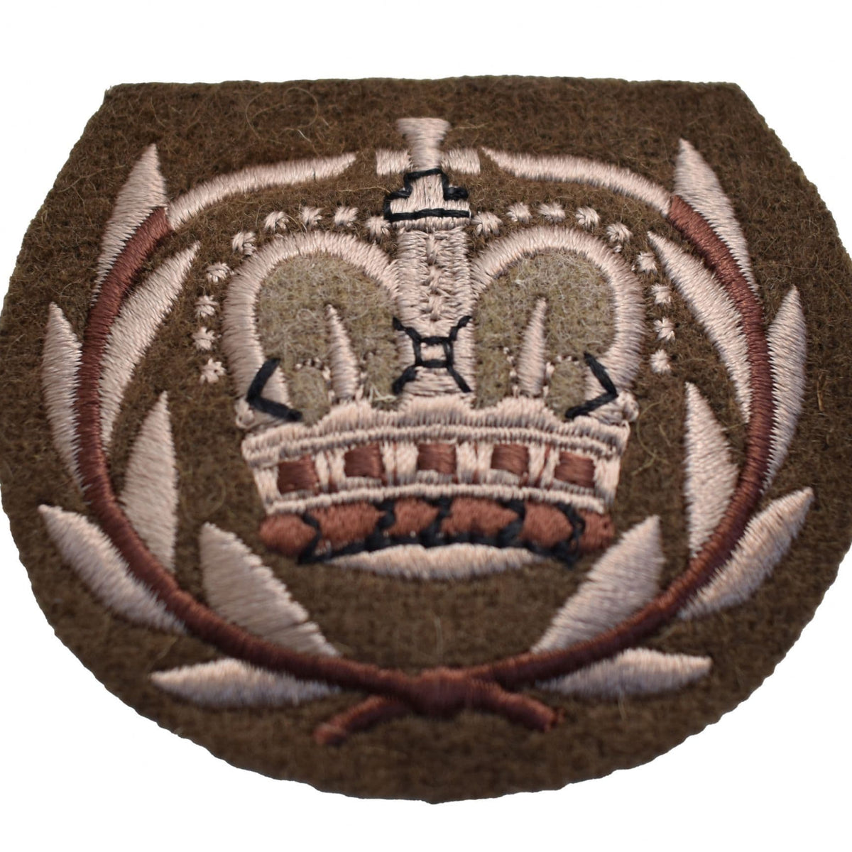 British Military Crown in Wreath Patch - Brown on Khaki – Preppers Shop UK