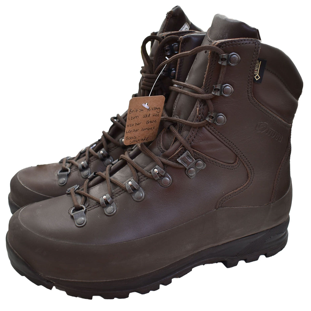 British Military Iturri Cold Wet Weather Brown Leather Combat Boots ...