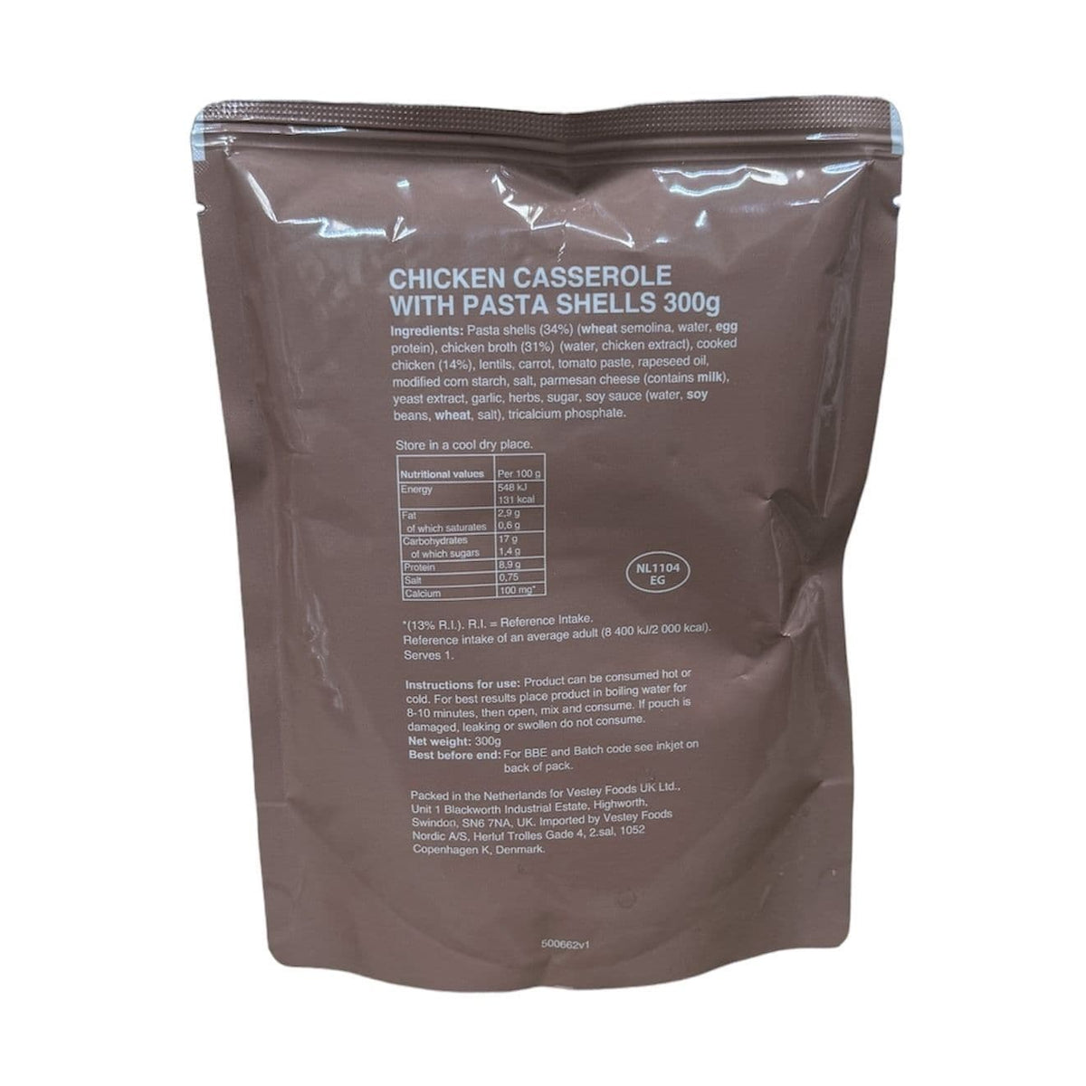 British Military Ration Main Meal Pouch - Chicken Casserole With Pasta ...