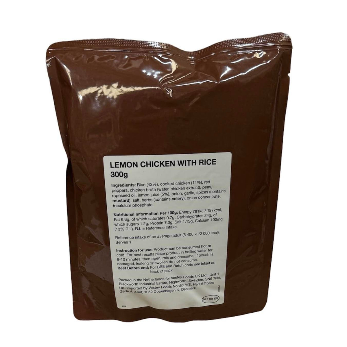 British Military Ration Main Meal Pouch - Lemon Chicken With Rice 300g ...