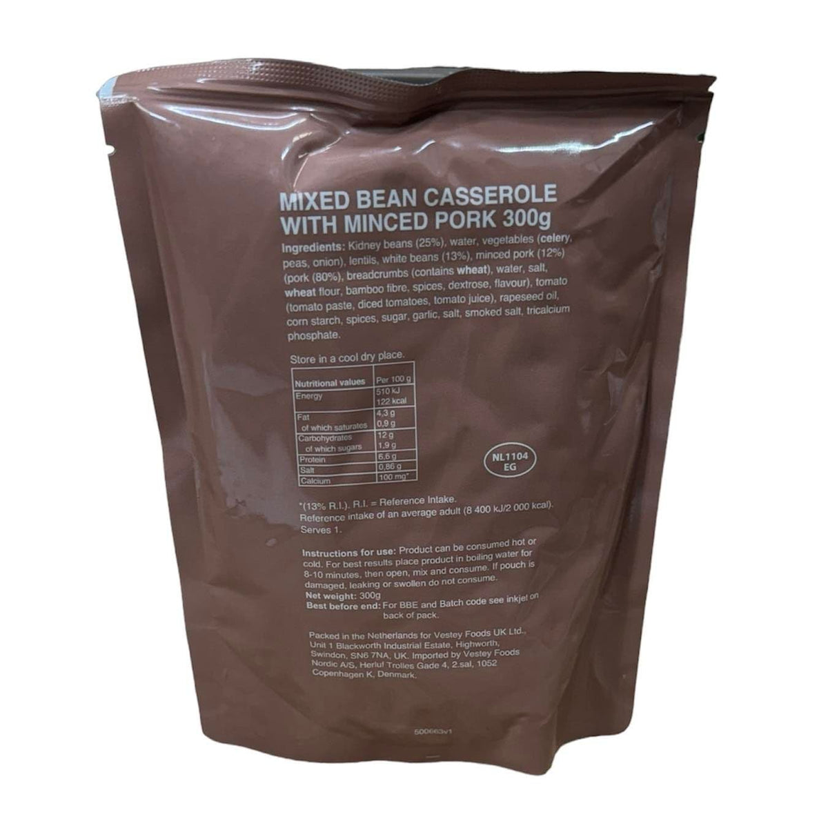 British Military Ration Main Meal Pouch - Mixed Bean Casserole With Mi ...