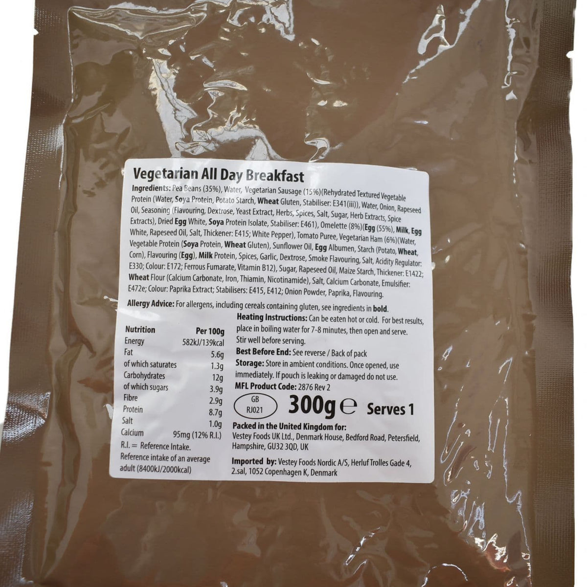 British Military Ration Main Meal Pouch - Vegetarian All Day Breakfast ...