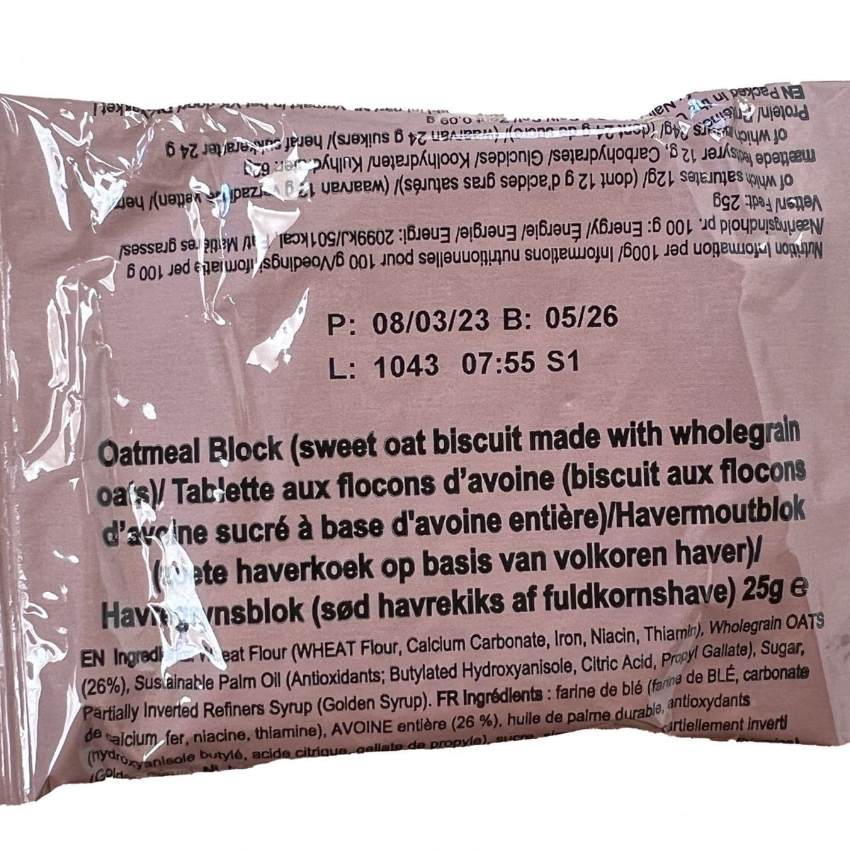 British Military Ration Pack Accessory - Oatmeal Block 25g – Preppers ...