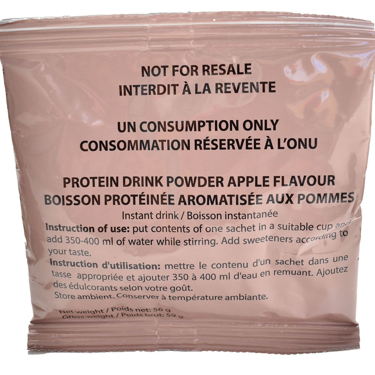 British Military Ration Pack Accessory - Protein Drink Powder Apple Fl ...