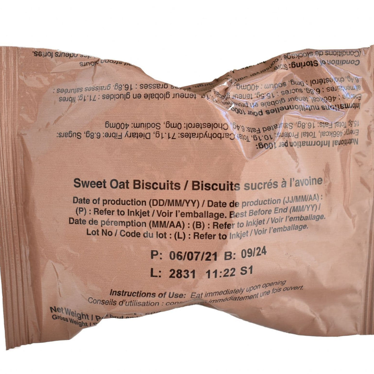British Military Ration Pack Accessory - Sweet Oat Biscuits 50g ...