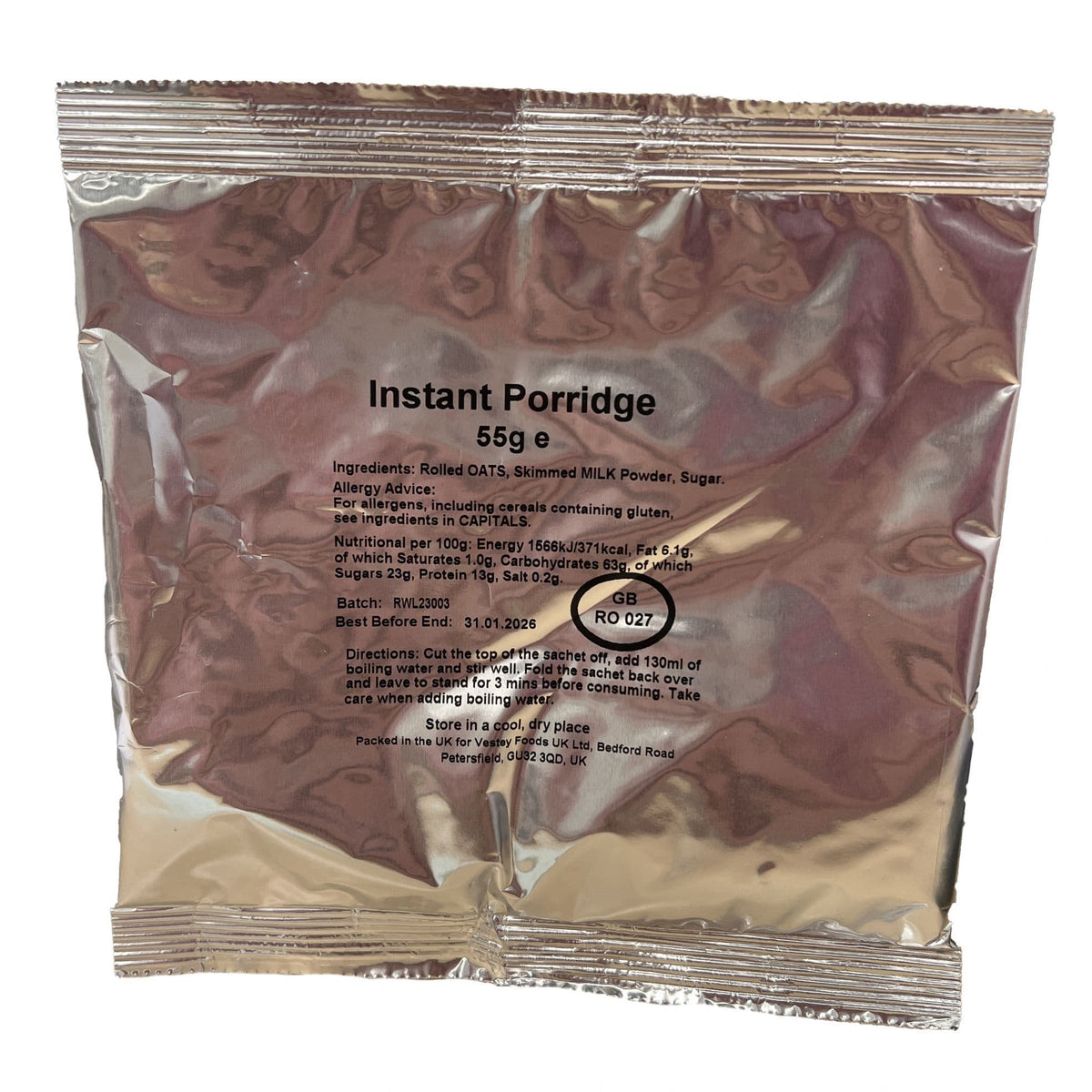 British Military Ration Pack Meal Pouch Instant Breakfast Porridge 55g ...
