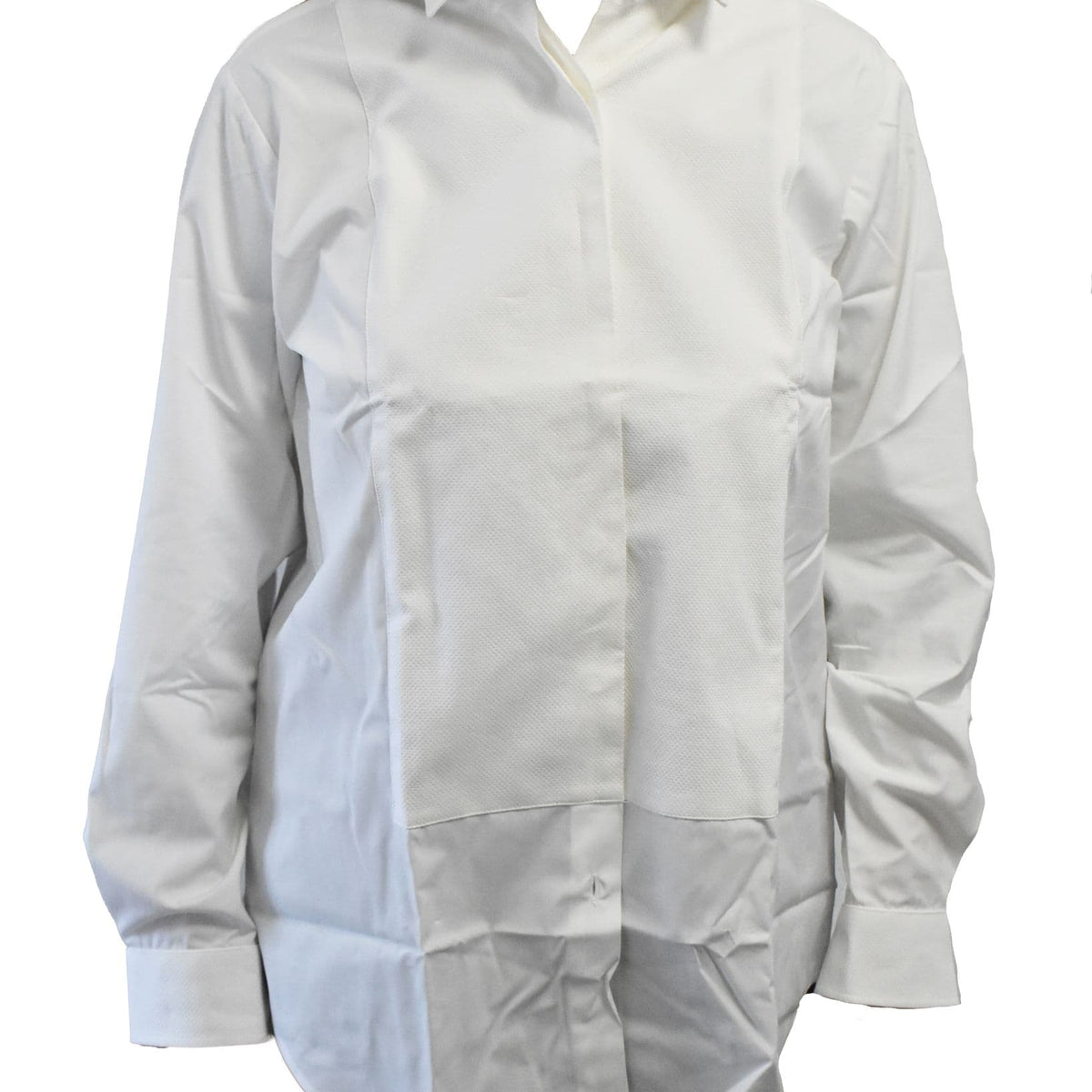 British Military Surplus Womens Marcella Front Long Sleeve Shirt- White ...