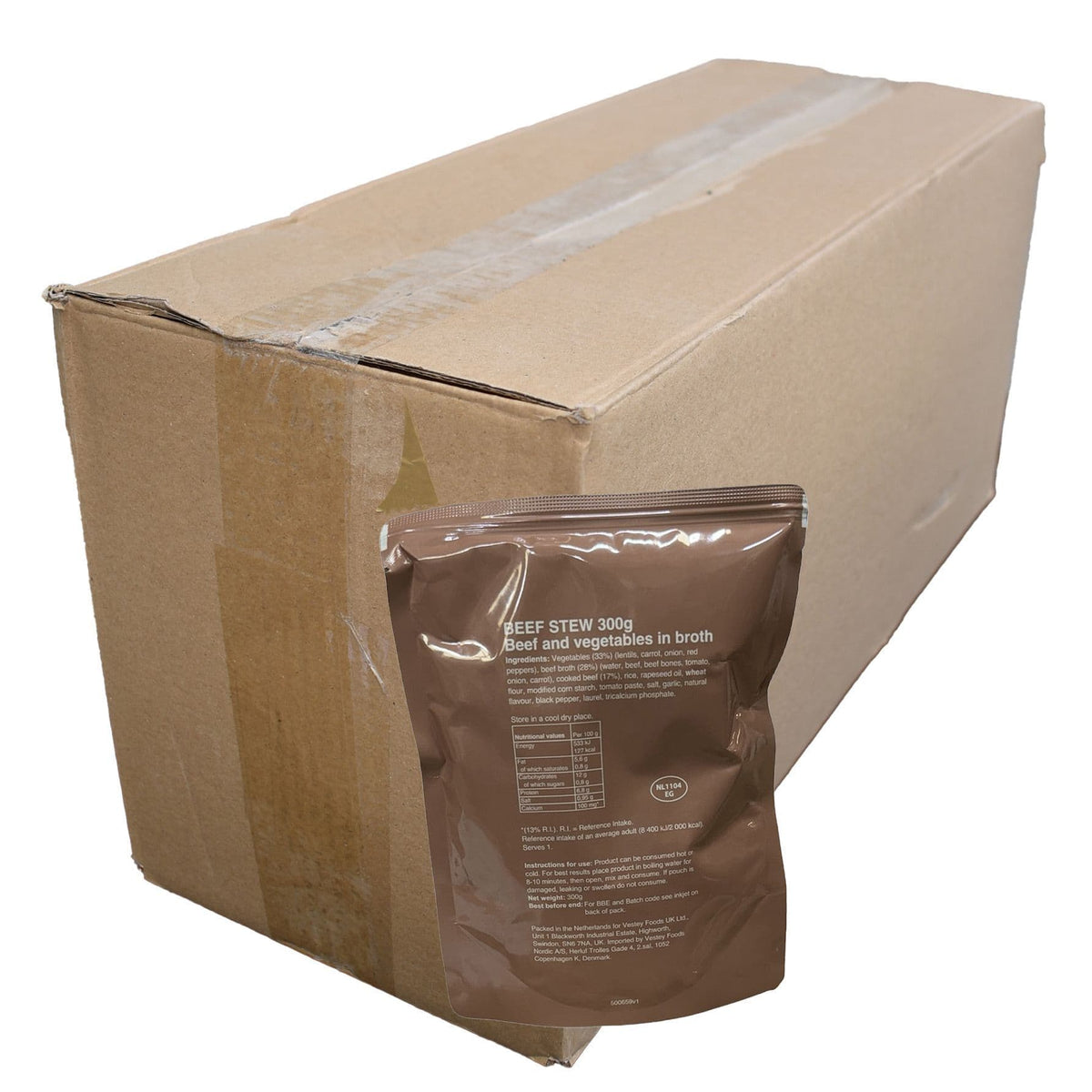 BULK BUY - British Military Ration Main Meal Pouch - Beef Stew 300g x ...