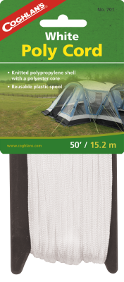 Coghlan's 50-Foot White Poly Cord with 6mm Diameter | Preppers Shop UK