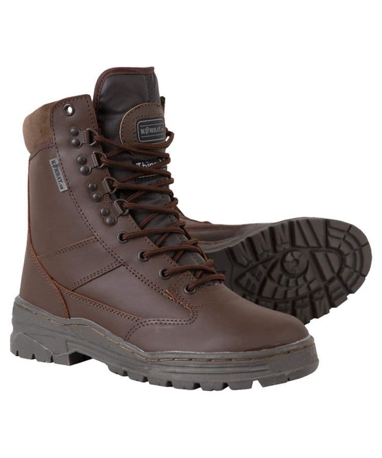 Kombat UK All Leather Patrol Boots - MOD Brown – Preppers Shop UK