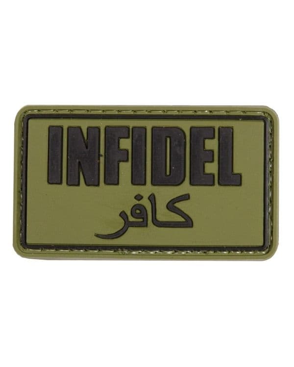 Kombat UK Infidel Embroidered Morale Patch - Olive Green | Preppers Shop UK