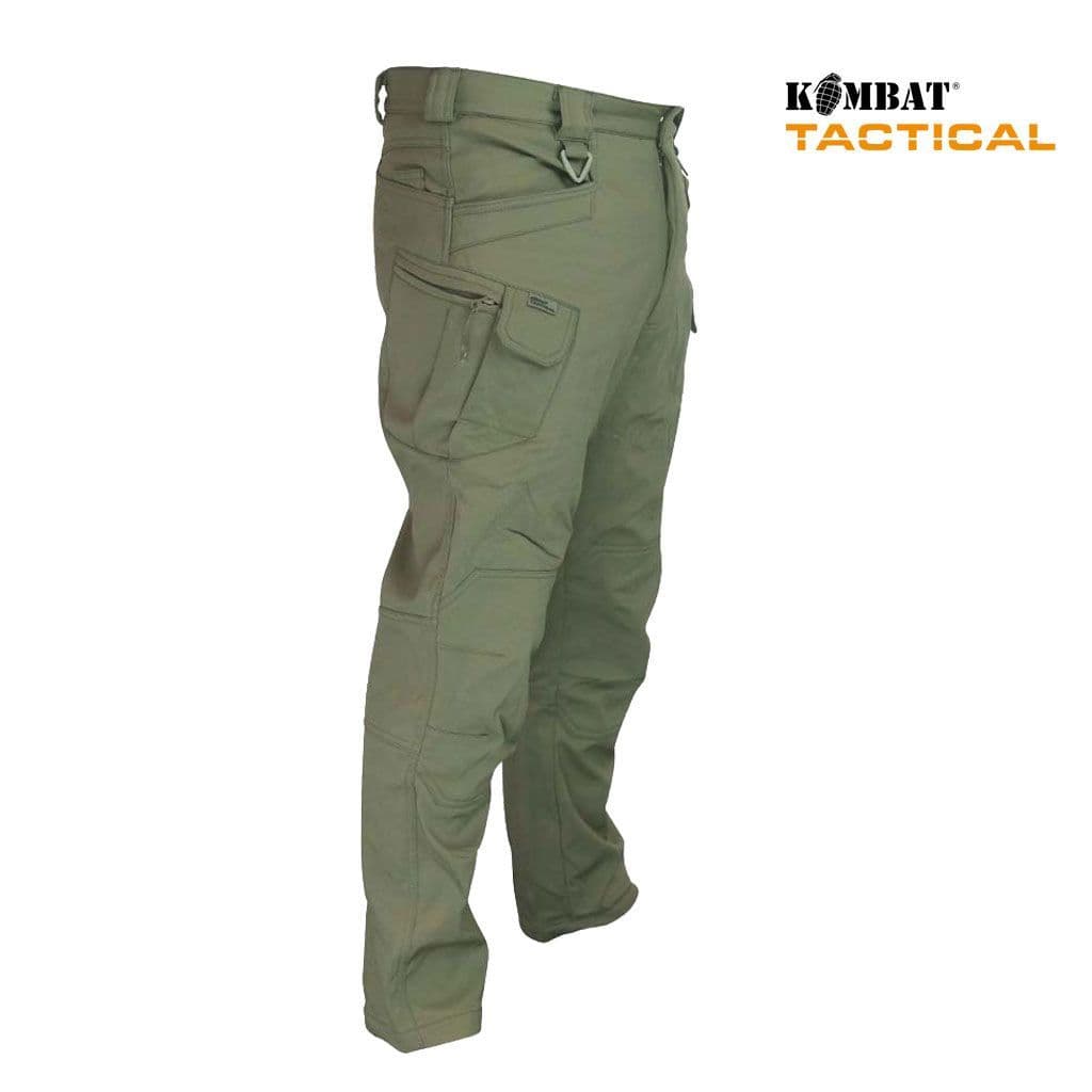 Kombat UK Patriot Tactical Soft Shell Trousers in Olive Green ...
