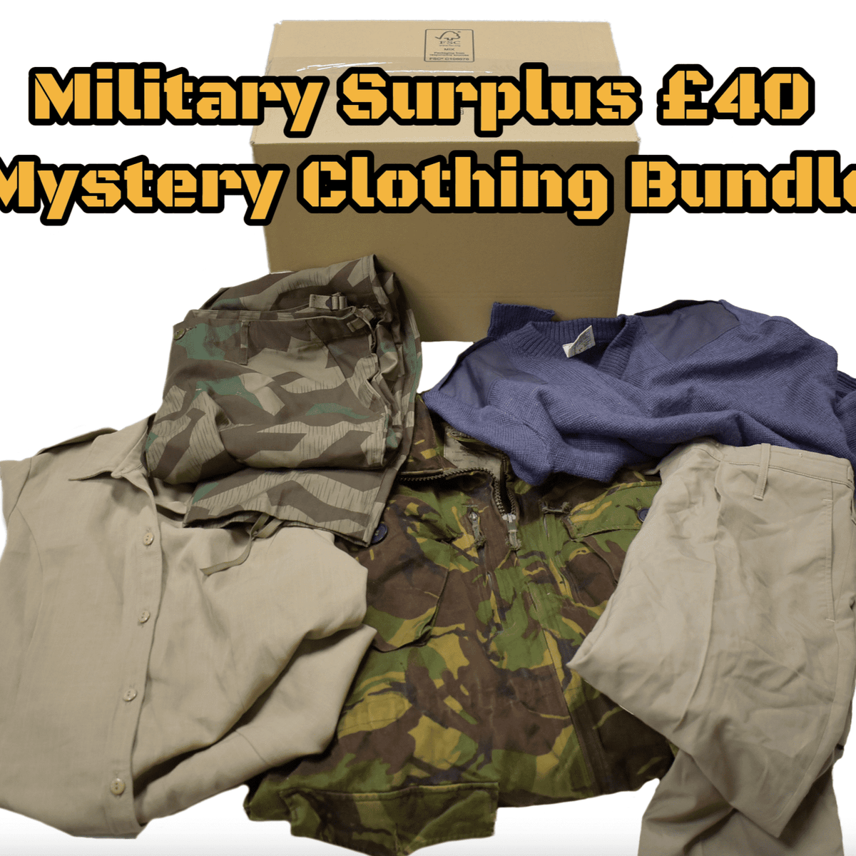 Military Surplus 40 Mystery Clothing Bundle – Preppers Shop UK