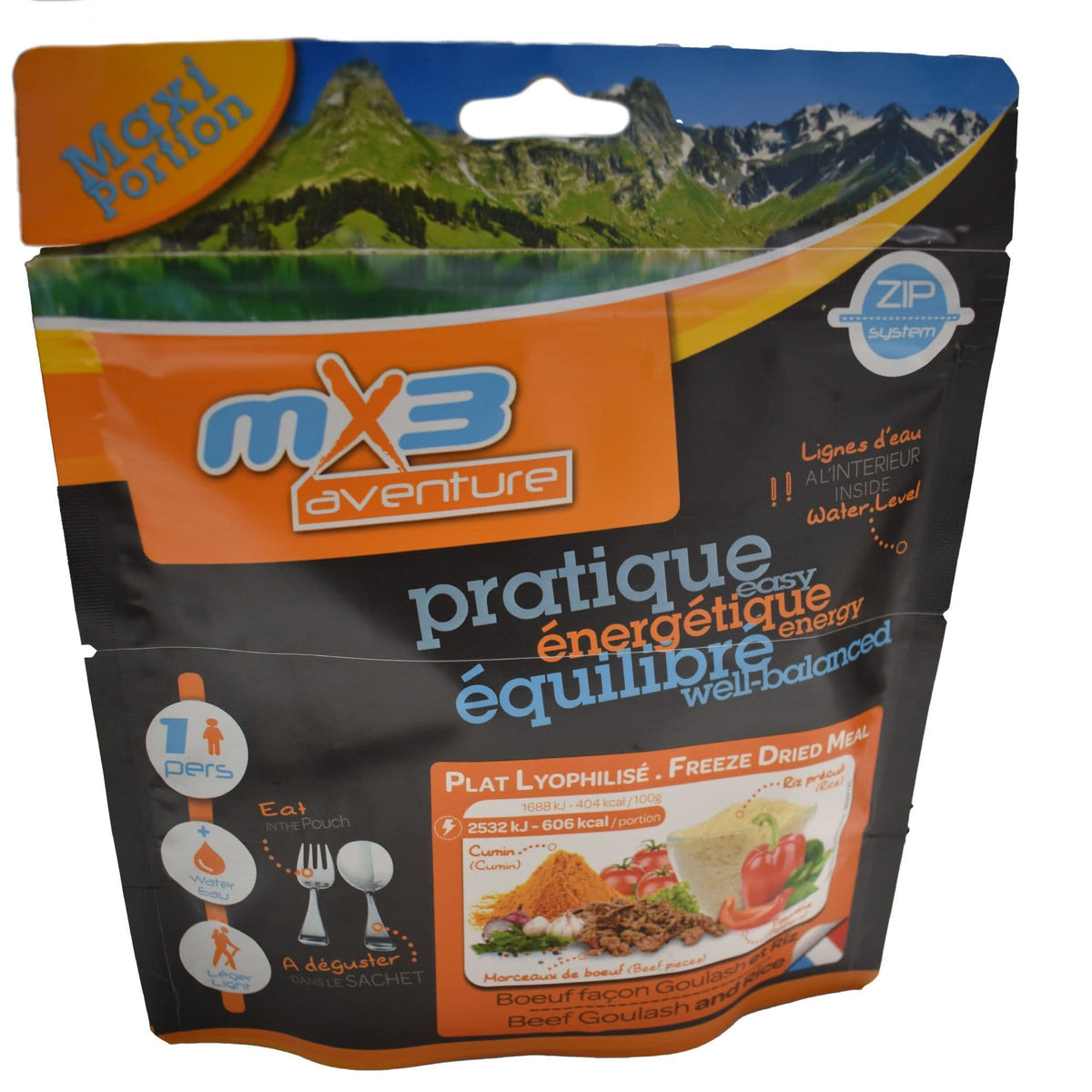 MX3 Freeze Dried MRE Ration Meal Pouch - Beef Goulash & Rice 150g ...
