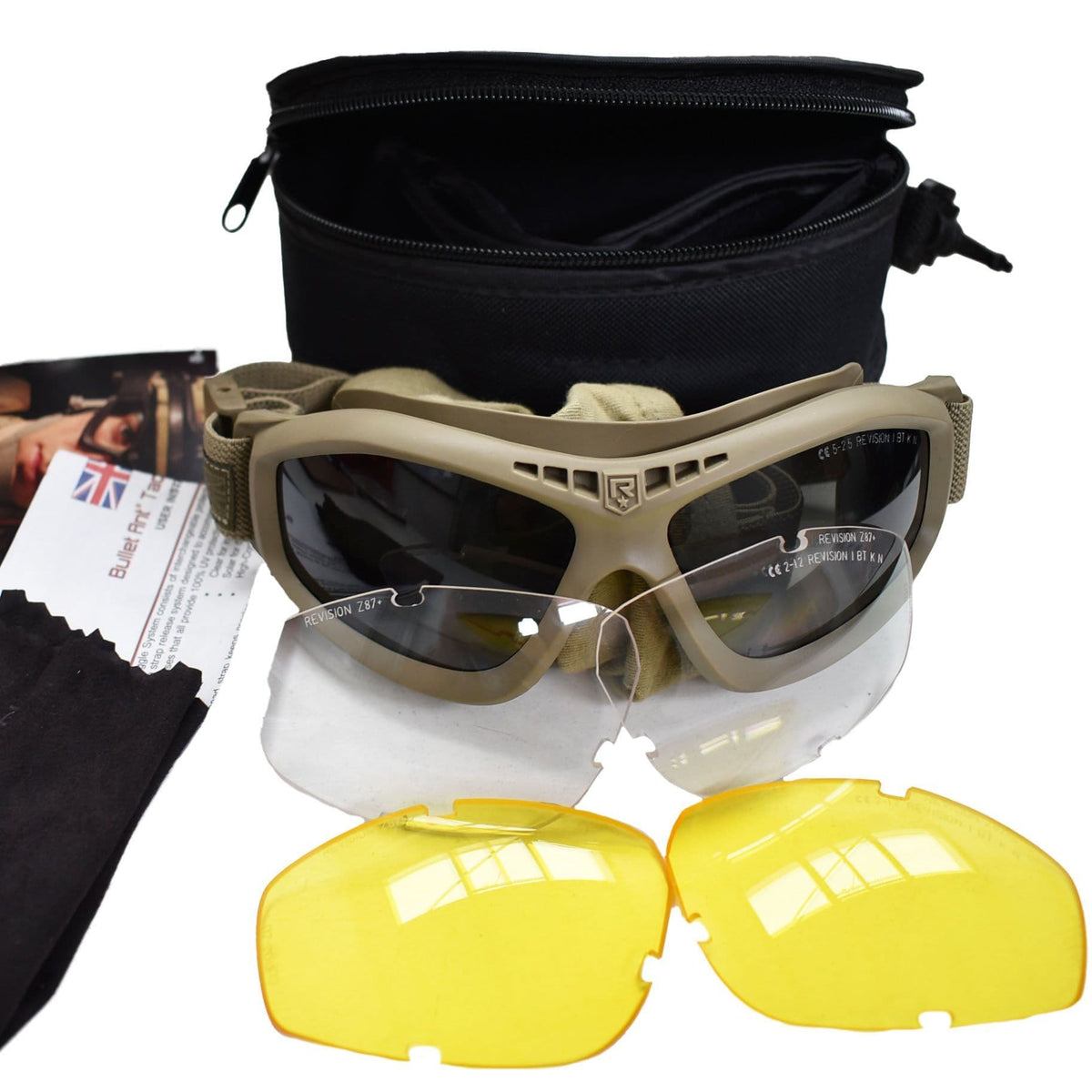 Revision Military Bullet Ant Tan Deluxe Safety Goggles – Preppers Shop UK