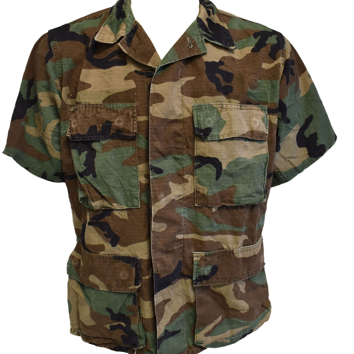 US Military M81 Woodland BDU Camo Short Sleeve Shirt – Preppers Shop UK